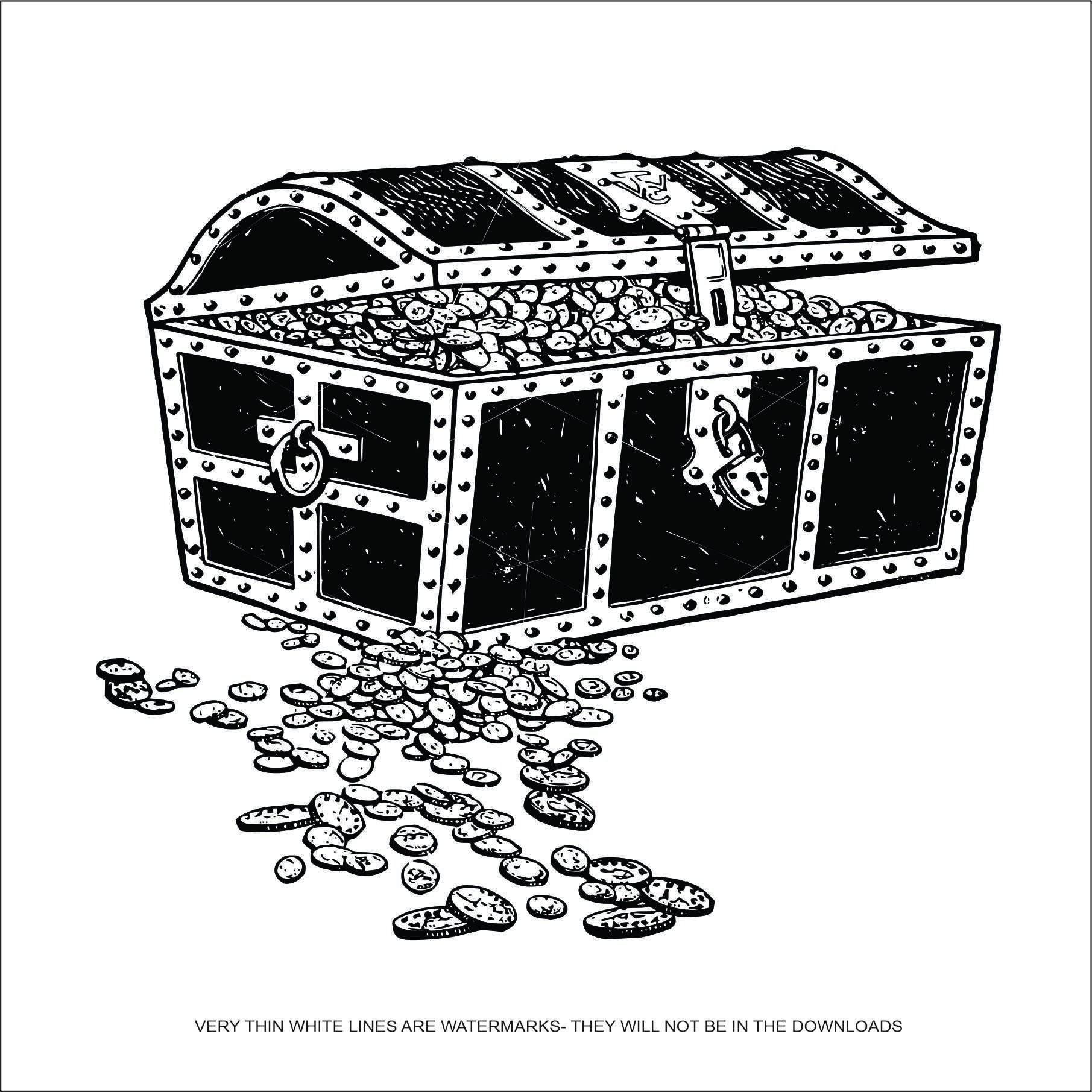 Black White And Gold Pirate Coins Clip Art