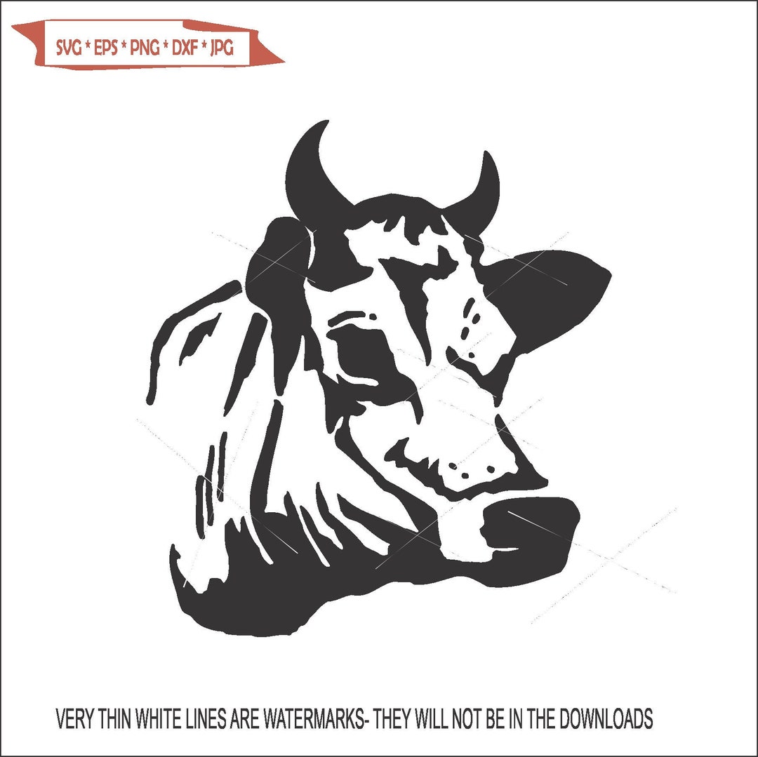 Cow Head Horns Jersey Cattle Bull Farm Animal Milk Dairy Western Meat ...