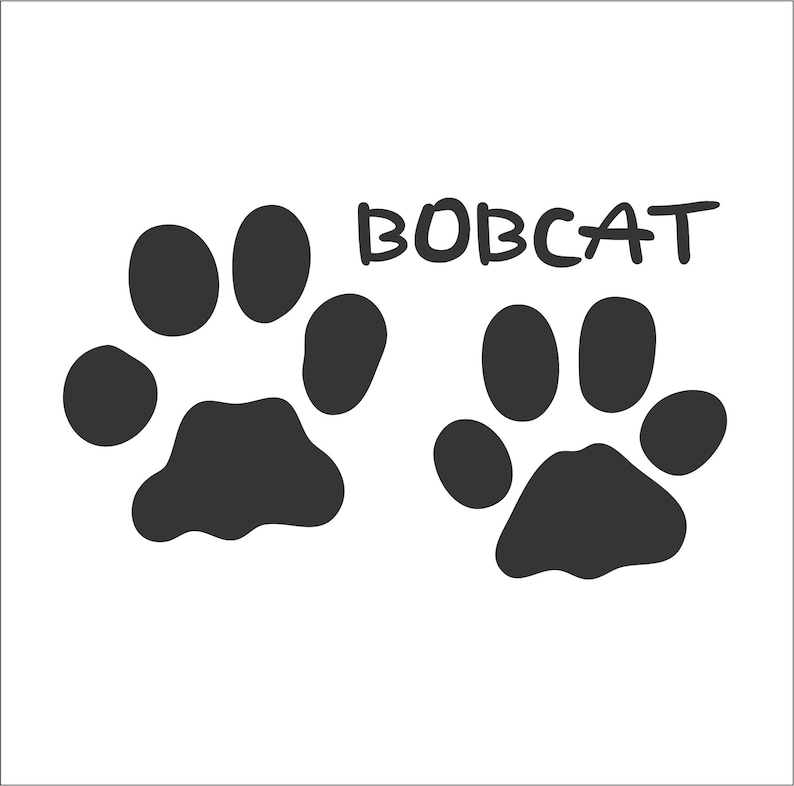 Bobcat Paw Track Foot Print Animal Track Word Bobcat Printed * Animal ...
