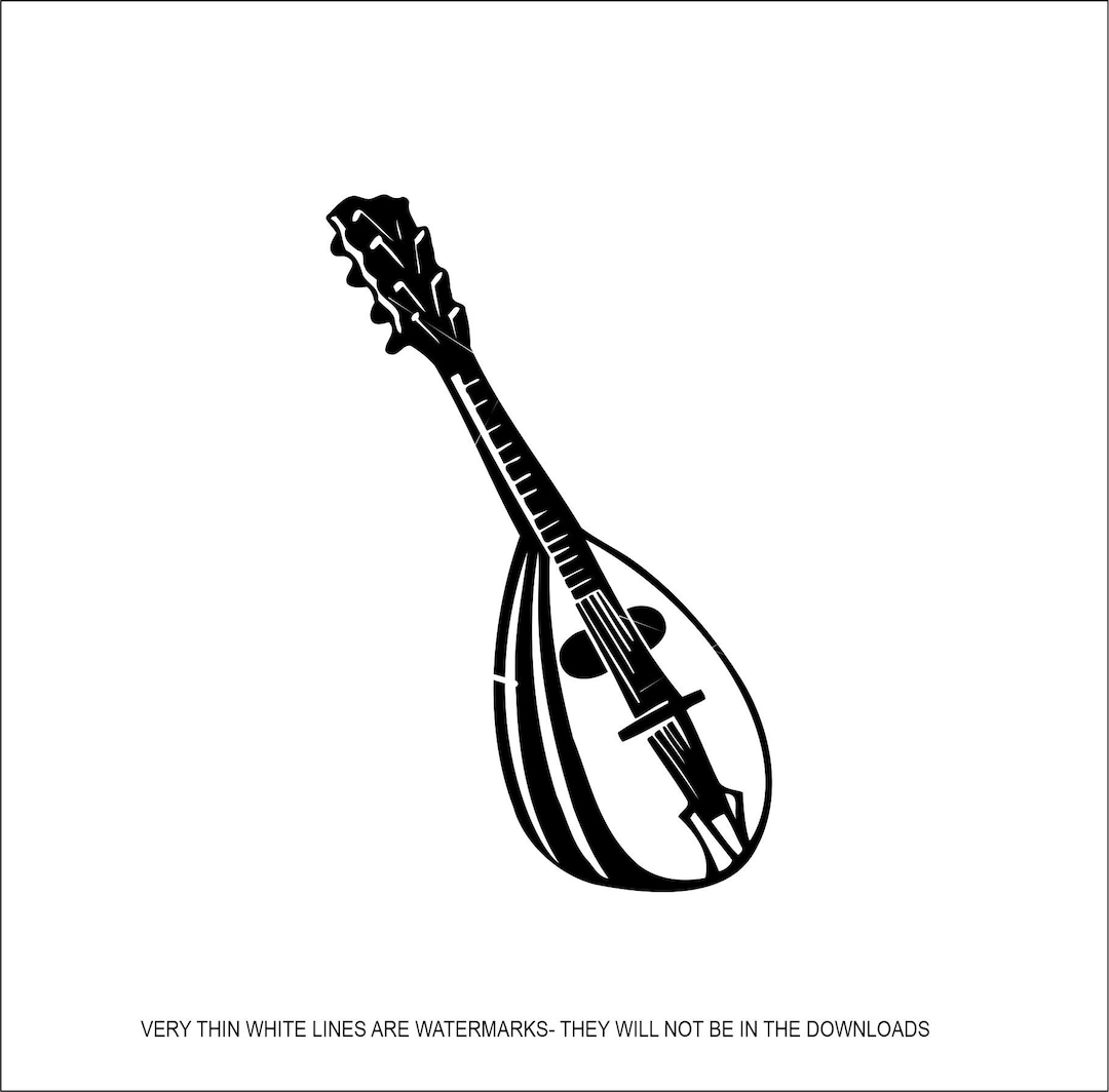 Stringed Mandolin Music Instrument Musician Musical Folk Guitar Cut ...