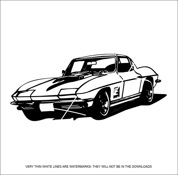 Classic Corvette Car Vehicle Vintage Auto Hot Rod Muscle 1963 - Etsy