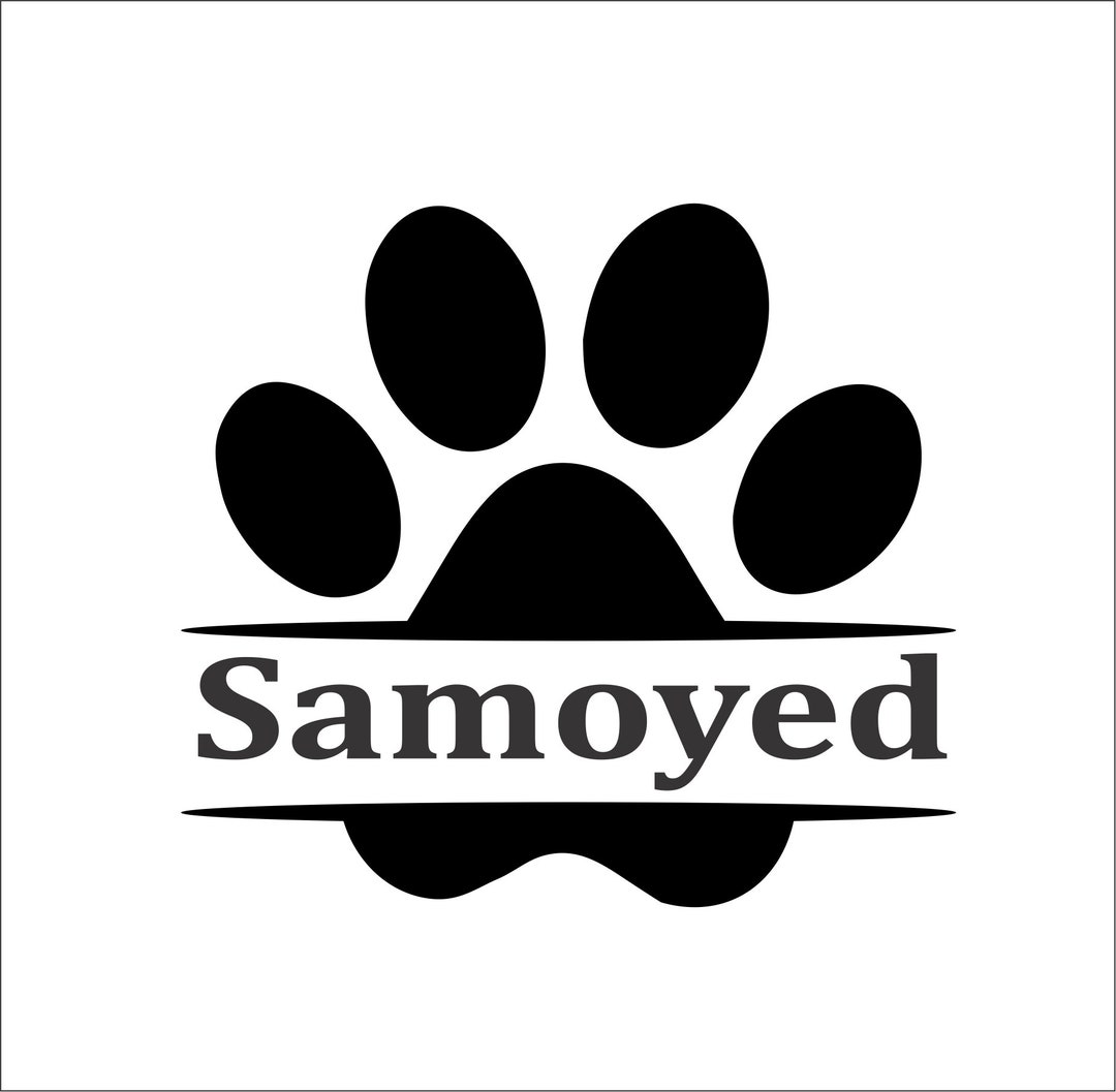 Dog Samoyed Paw Print Name Pooch Paws Friendly Gentle Domestic Pet ...