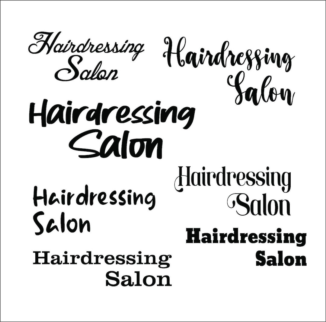 Hairdresser Salon Words Ads 7 Font Designs Hair Style Salon Beauty ...