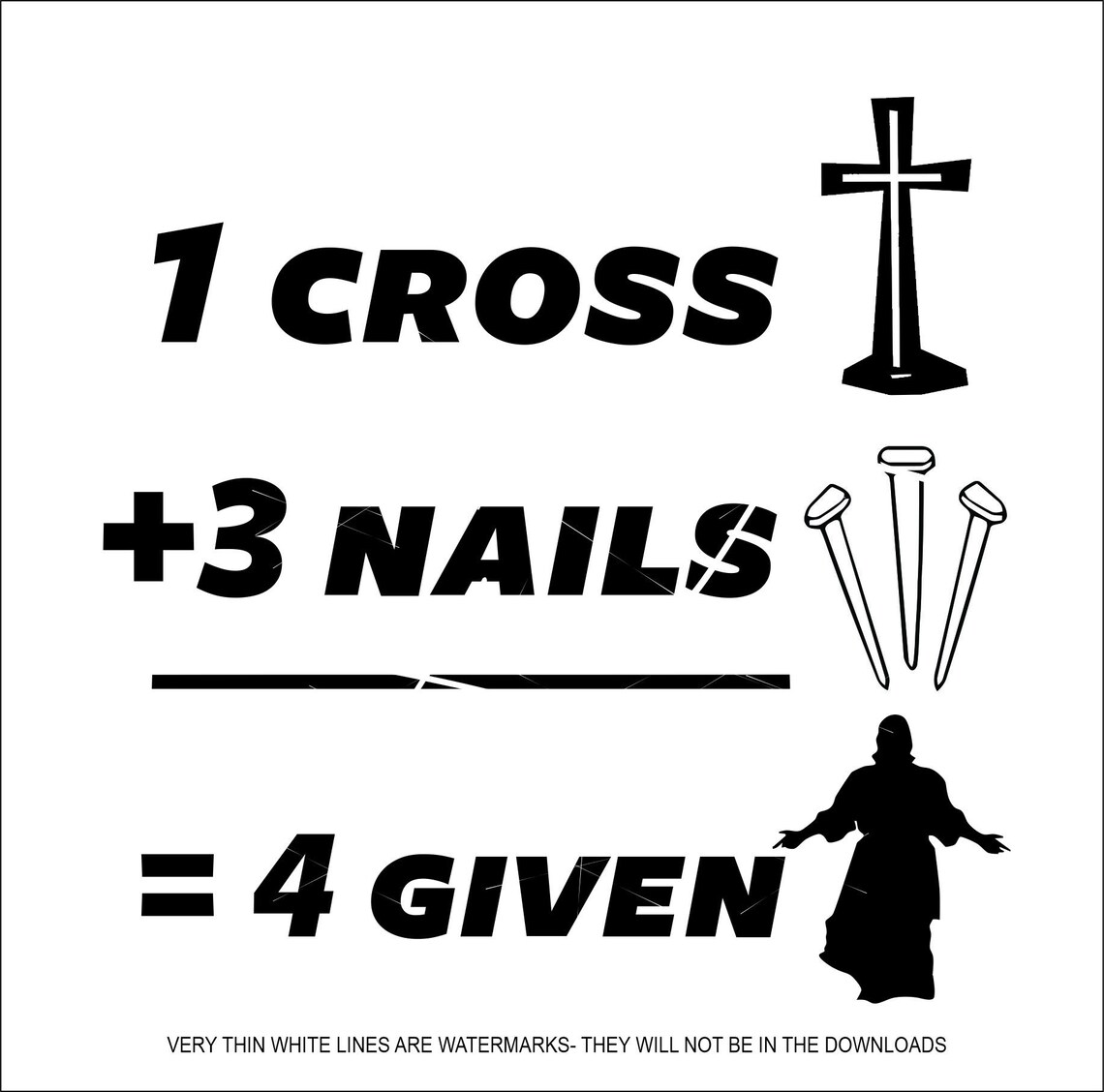 Cross 3 Nails Jesus Forgives Christ Religion Christian God - Etsy