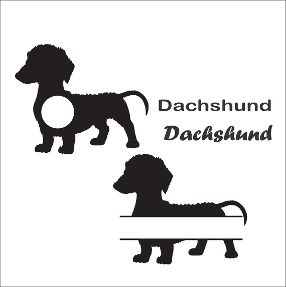 Monogram 2 Dachshund Words Weiner Dog Pet Hound Pedigree | Etsy