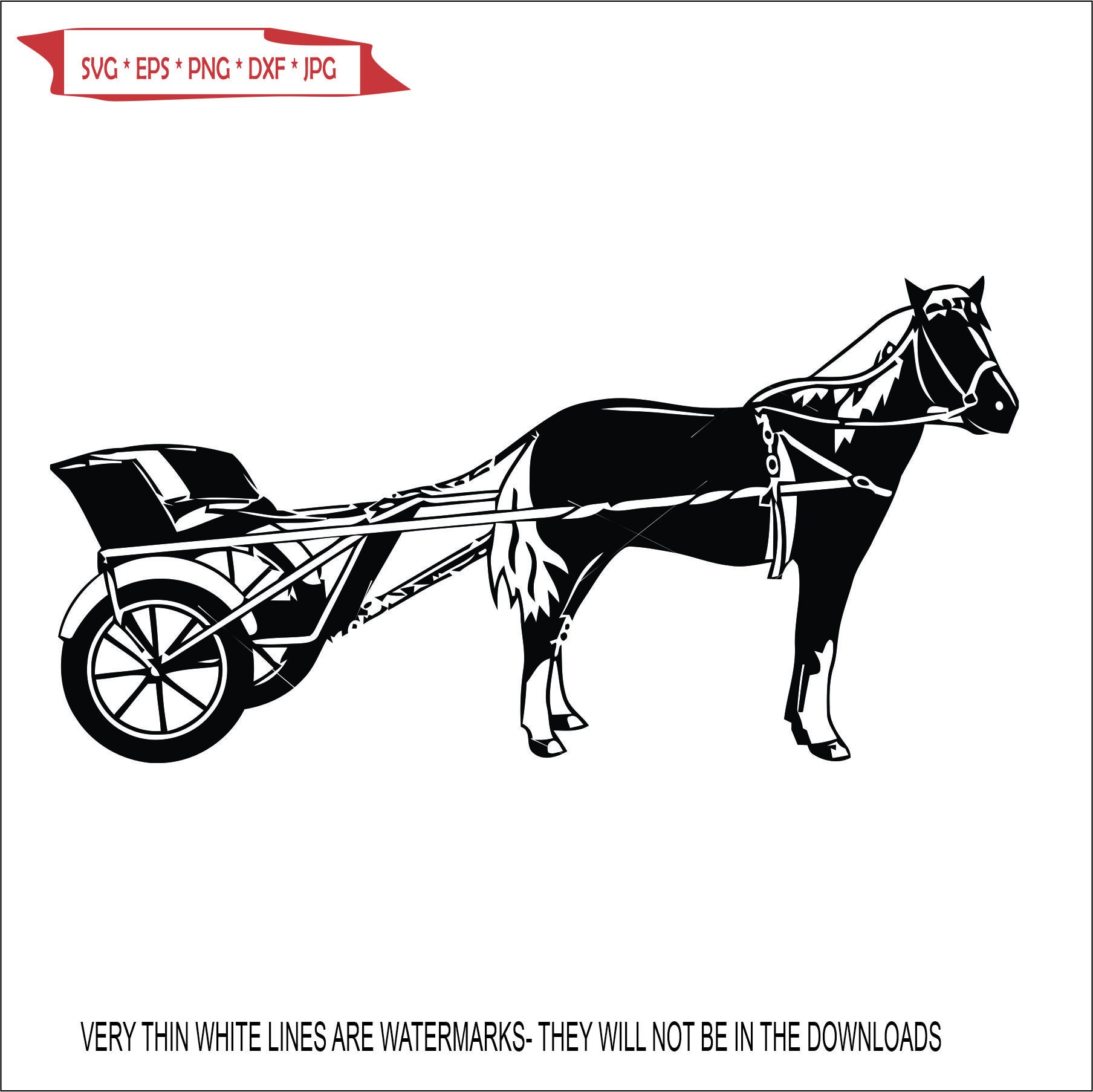 Horse Two-wheeled Cart Horse-drawn Vehicle Carriage Harness Couple Ride ...