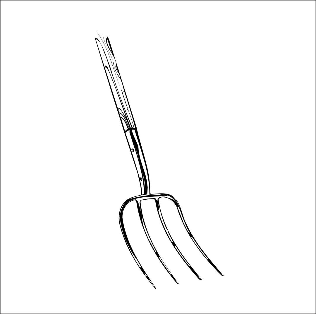 Prong Pitch Fork Ranch Farm Hay Fling Manure Pick up Garden Till ...