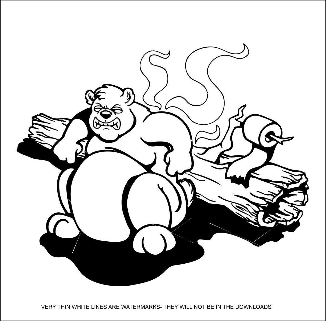Bear Poop Wood Lumber Fumes Stink Grunting Toilet Paper Cartoon Funny ...