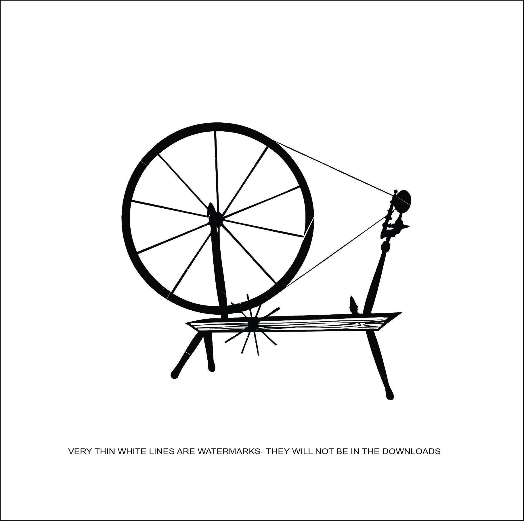 Spinning Wheel Charkha Thread Yarn Fibers String Sewing Weaving Looms ...