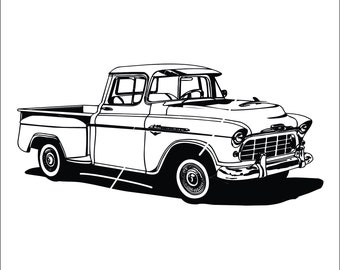 48-49-50-51-52-53 Chevy Pickup Truck Customized Pencil Drawing - Etsy
