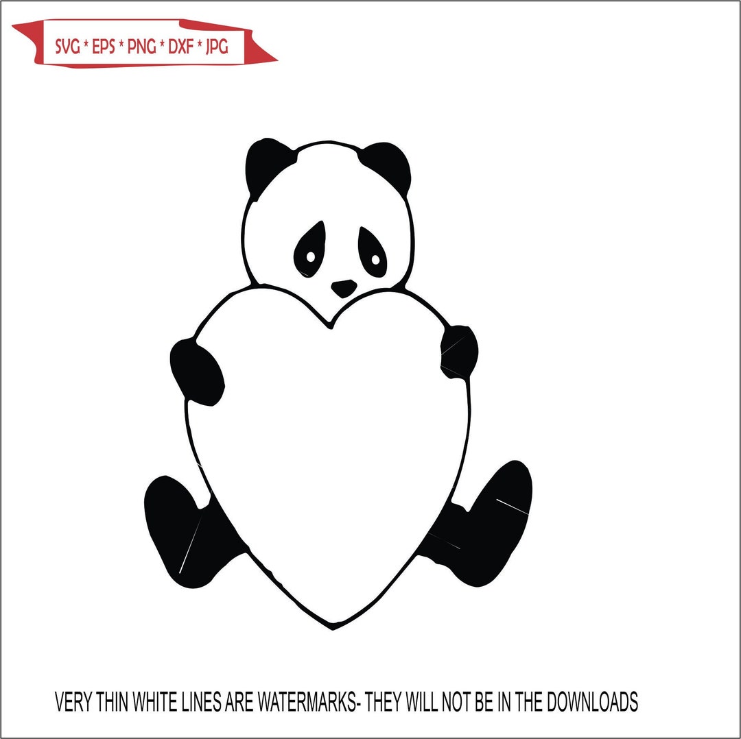 Giant Panda Holding Giant Heart Zoo Animal China Chinese Bear Forest ...