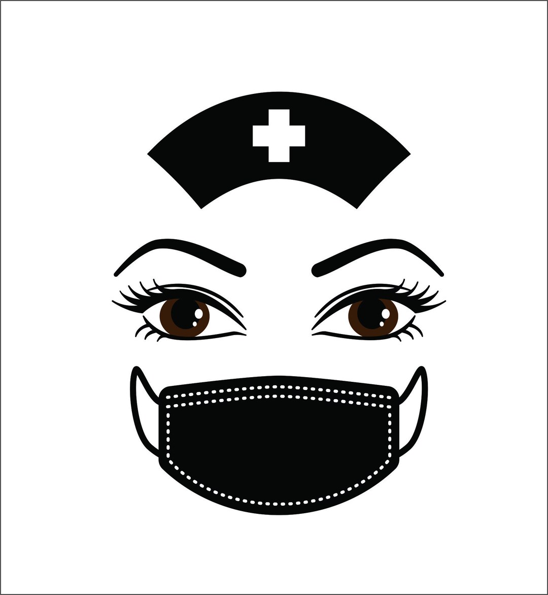 Beautiful #2 Nurse Face With Mask Patients Care Hospital Clinic * Cut ...