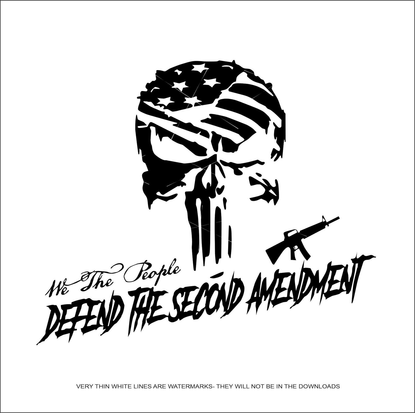 Skull We the People Defend the 2nd Amendment United States - Etsy