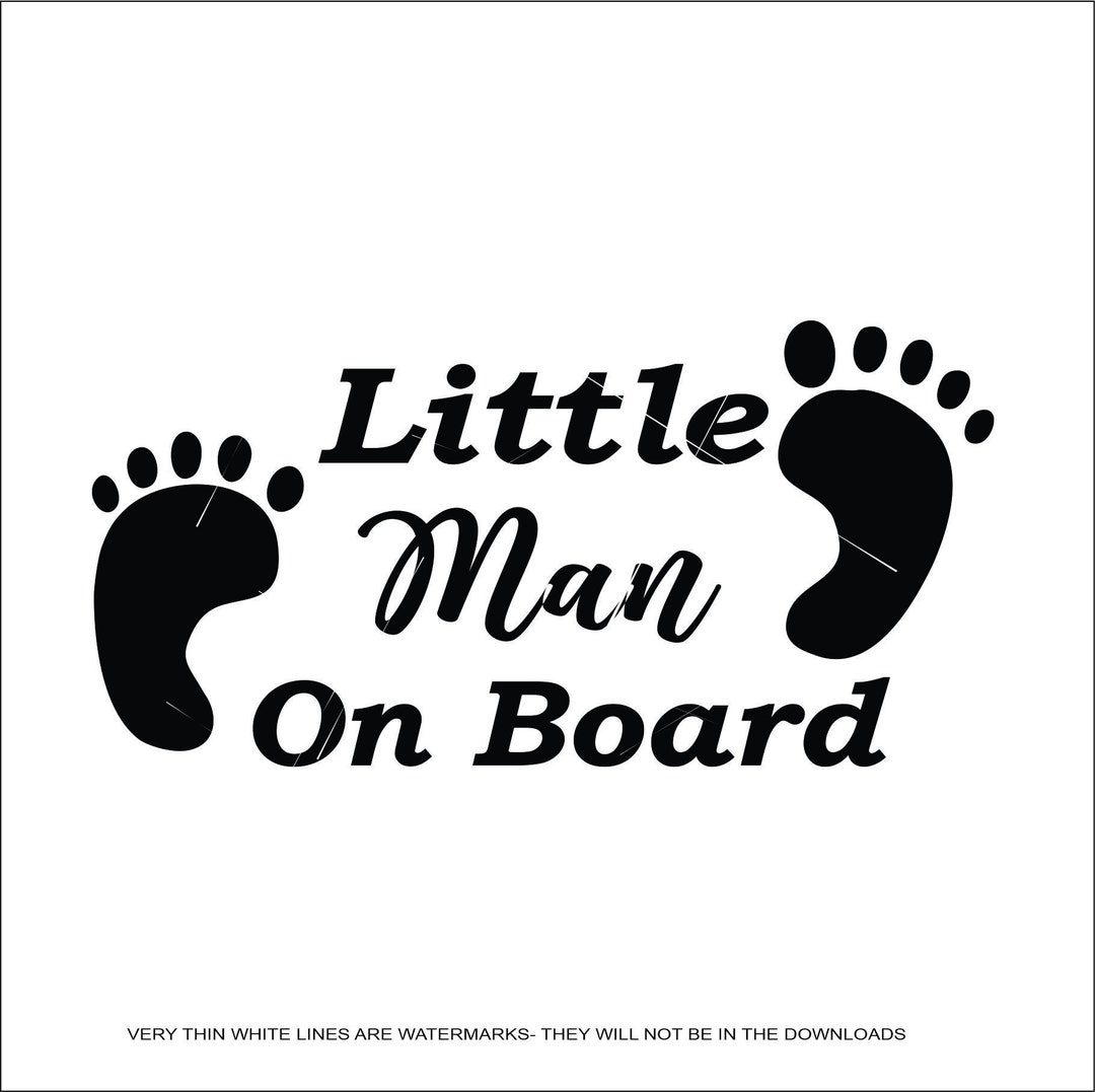 Little Man on Board Safety in Car Alert to Vehicles Sign Foot Prints ...