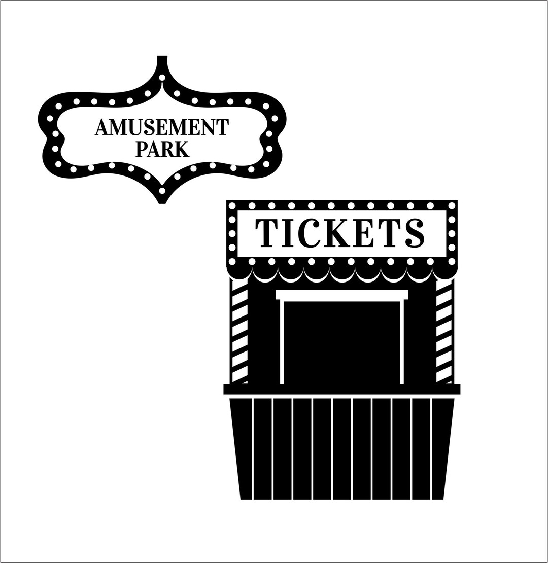 Amusement Park Sign & Ticket Booth Games Prizes Rides Carnival Fair ...