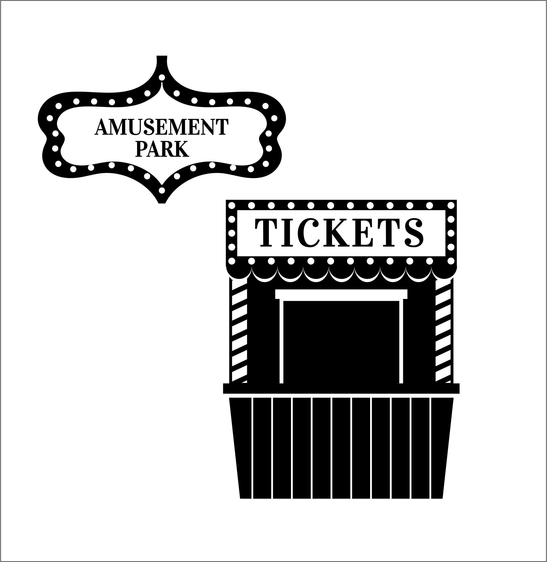 Amusement Park Sign & Ticket Booth Games Prizes Rides Carnival - Etsy UK