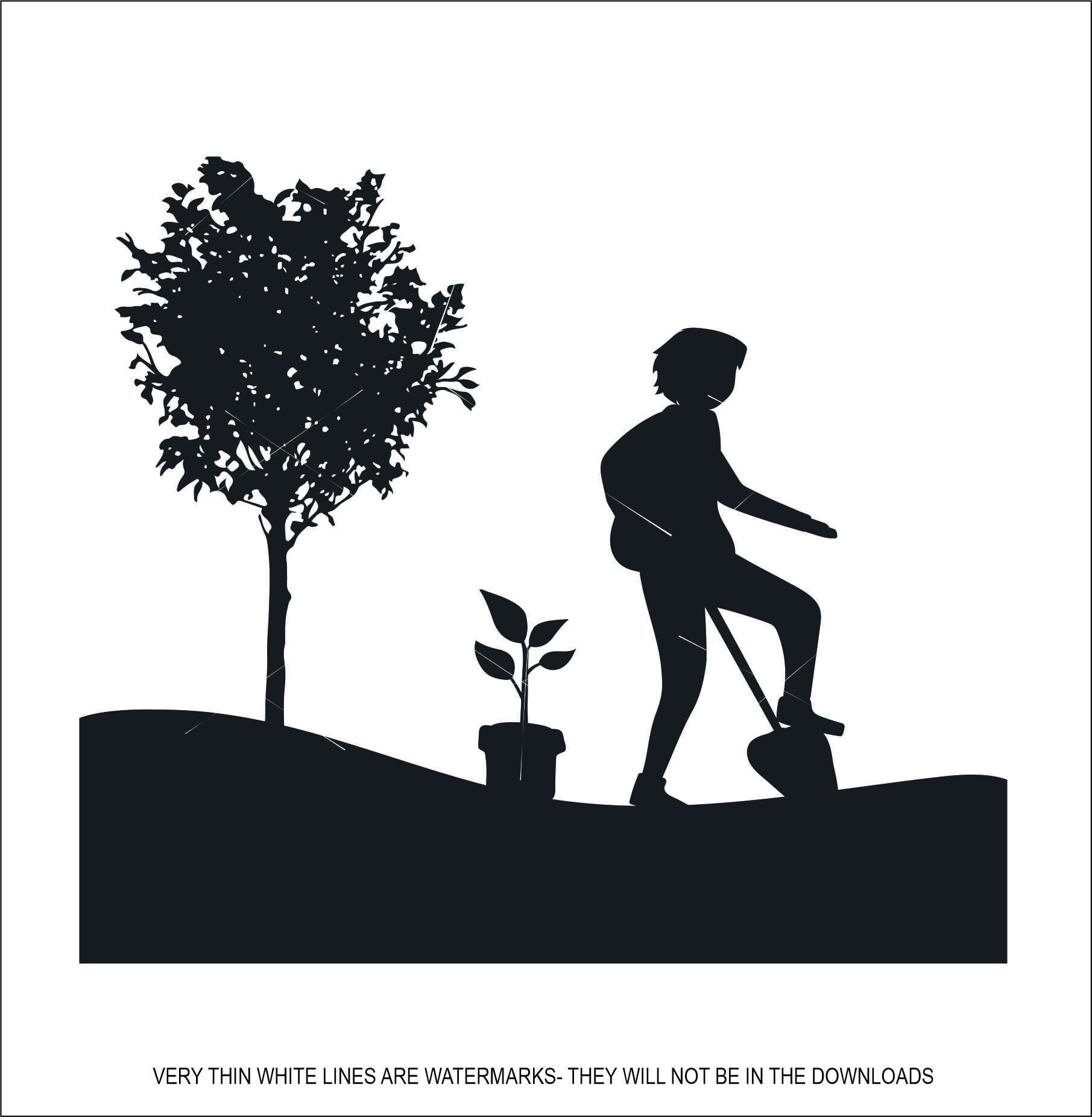 Simple Boy Planting a Tree Plant Nature Landscaping Shrubs Forest Park ...