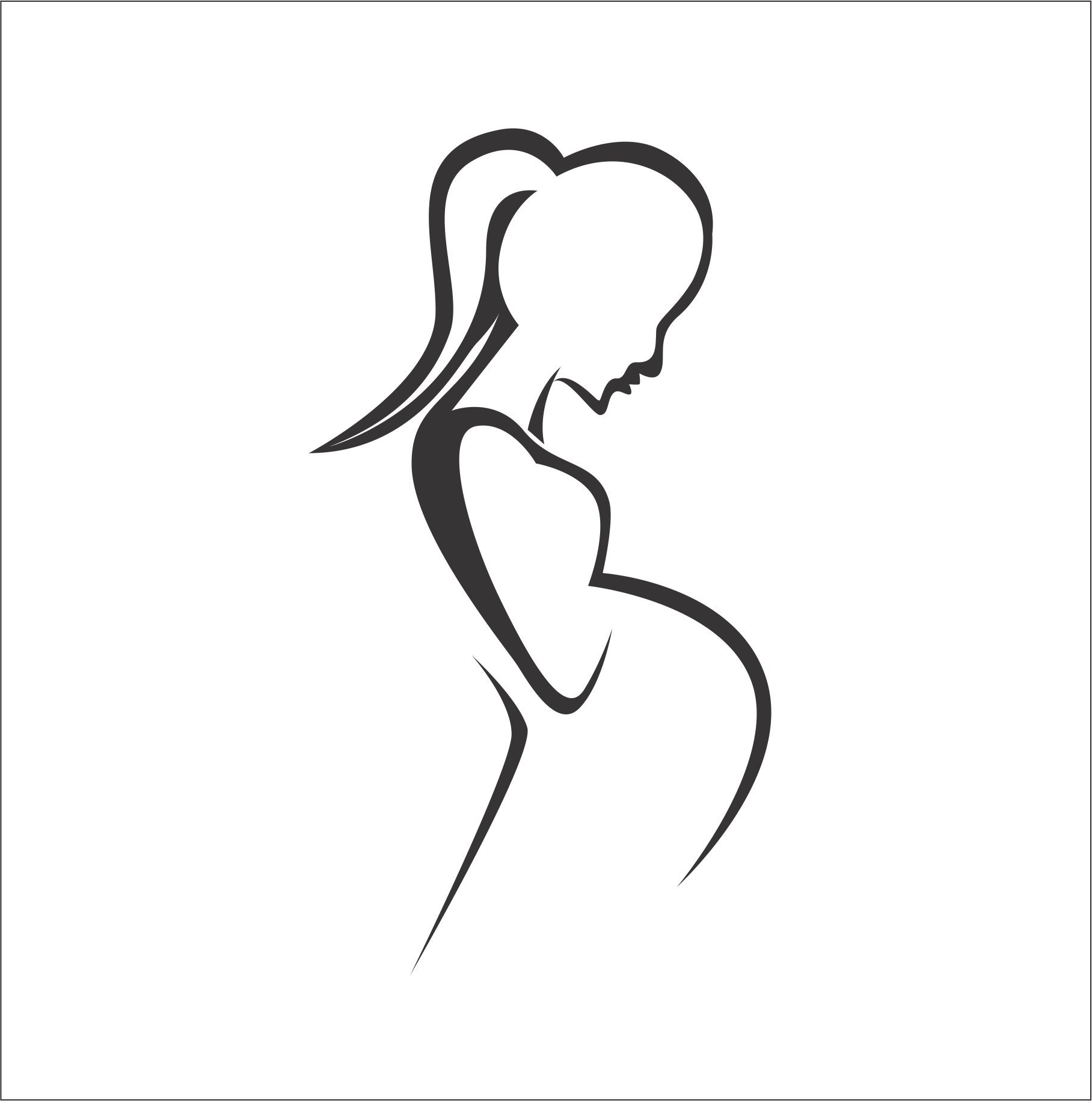 Pregnant Woman Lady Outline Baby Childbirth Art Beauty - Etsy Australia