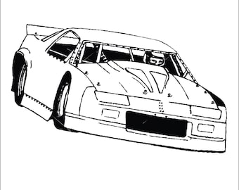 Late Model Race Car Silhouette