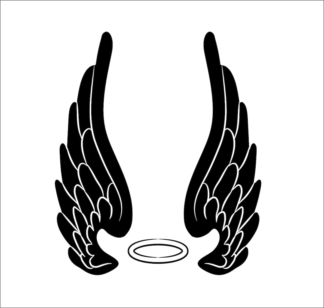 Angel Wings Heaven Halo Holy Protection Feathers Faith Purity SVG * Cut ...
