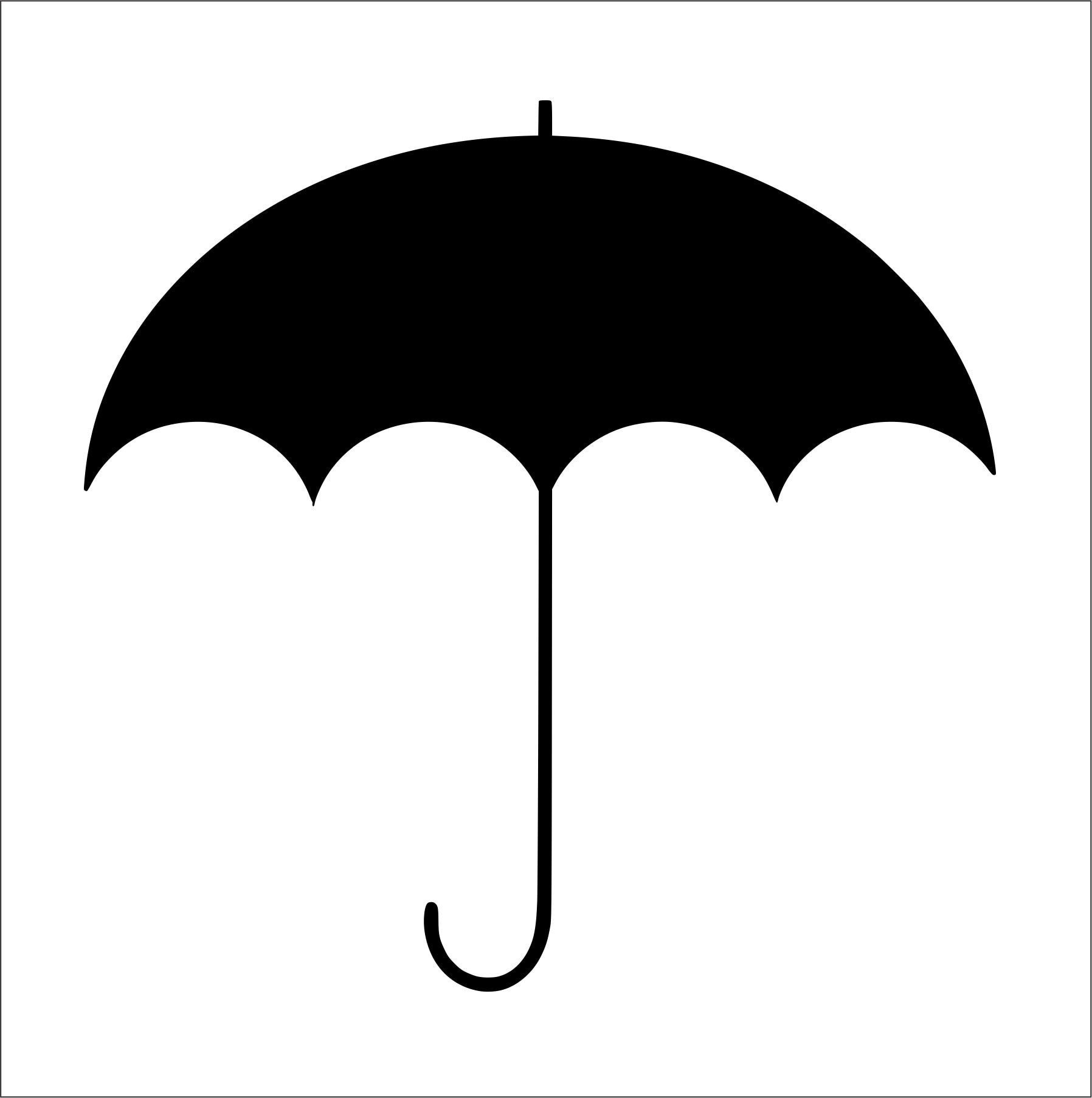 Simple Black Silhouette Umbrella Parasol Folding Canopy Rain Protection ...