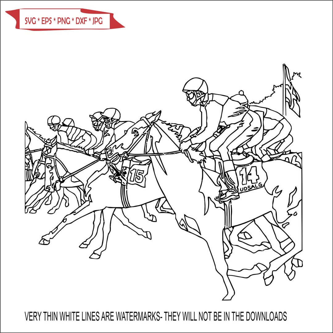 Outline Horse Racing Jockey Sport Race Thoroughbred Track Performance ...