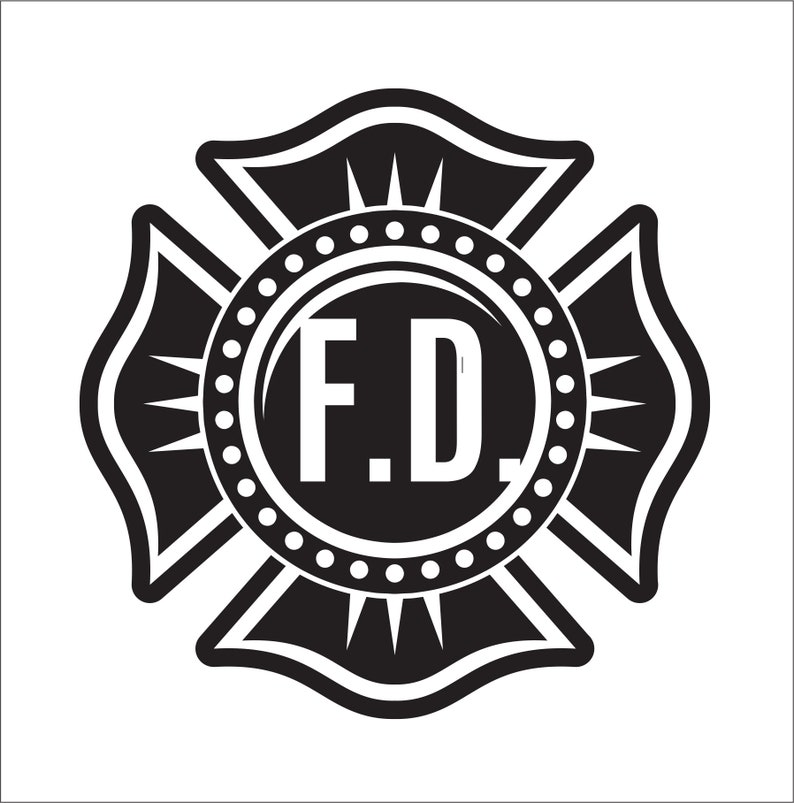 Fire Department Maltese Cross FD Firefighter Rescue Fireman Honor Hero ...