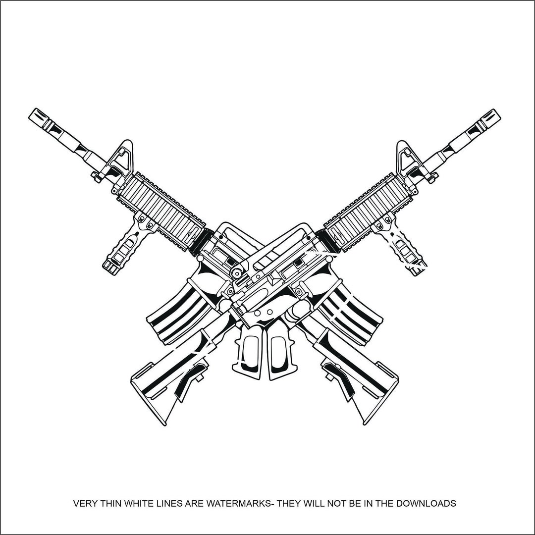 Overlapping 2 AR Guns Firearm American Weapon Rights Freedom Hunting ...