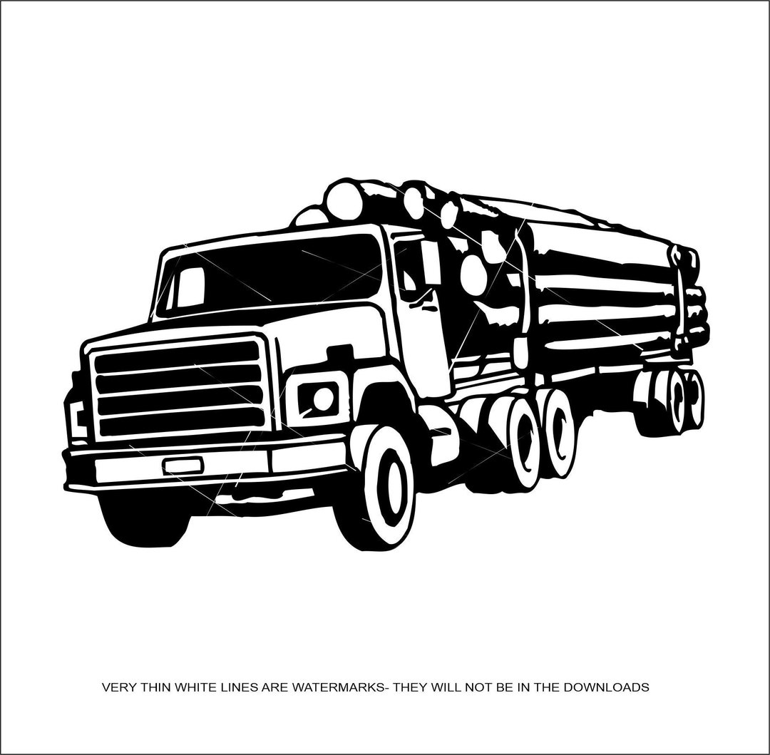Logging Truck Transporting Timber Logs Construction Forest Cut Builder ...