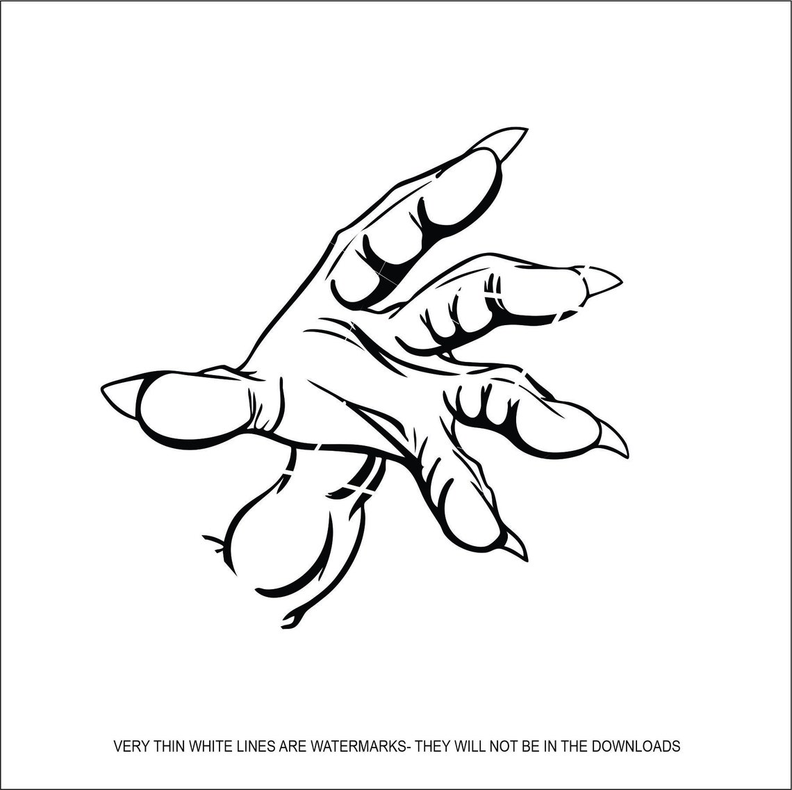 Hand Reaching Out Stretch Big Hand Long Nails Grab Get You Monster ...