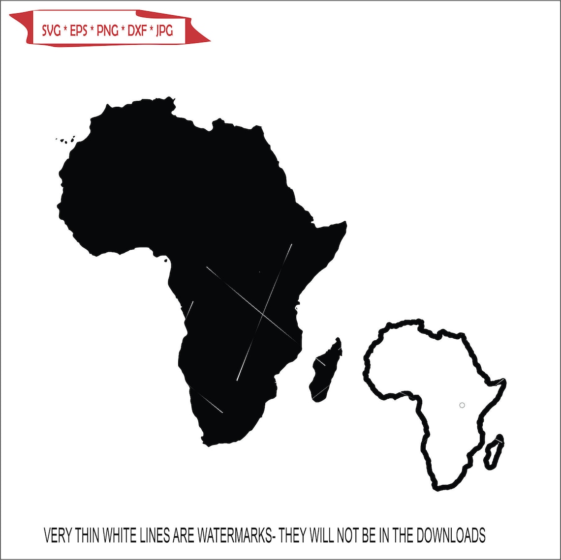 Simple Africa Map Atlas Continent Geography Atlas Planet Earth - Etsy