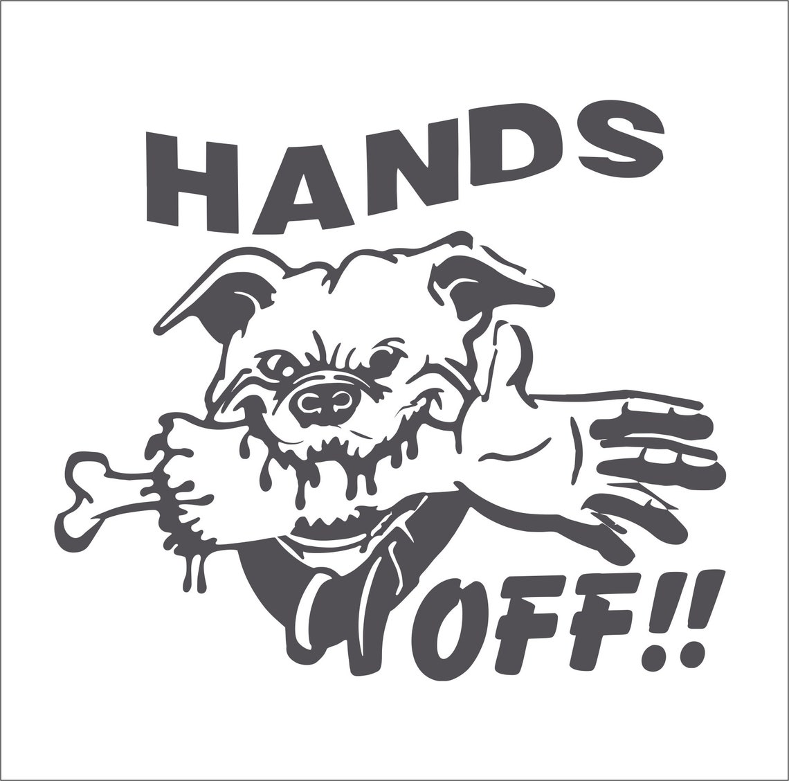 Mean Bulldog Mouth Holding Human Bloody Hand Hands off SVG | Etsy