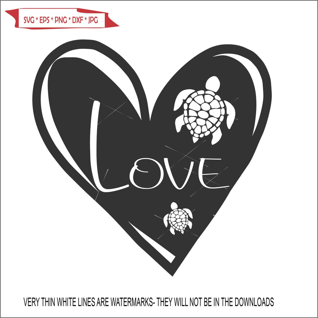 Sea Turtle Heart Love Animal Breed Reptile Ocean Shell Nature Wildlife ...