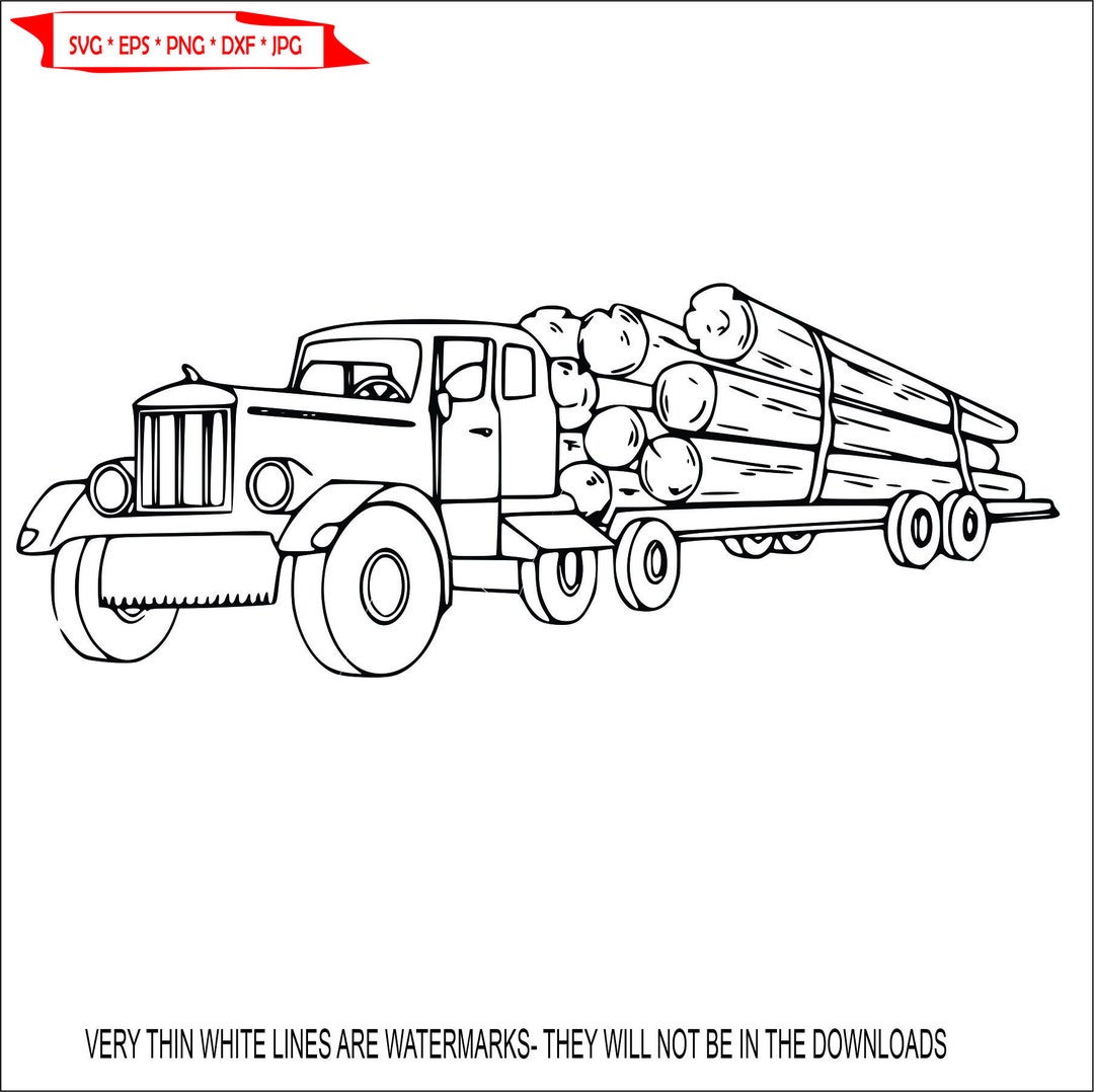 Semi Logging Truck Transporting Timber Logs Construction Forest Cut ...