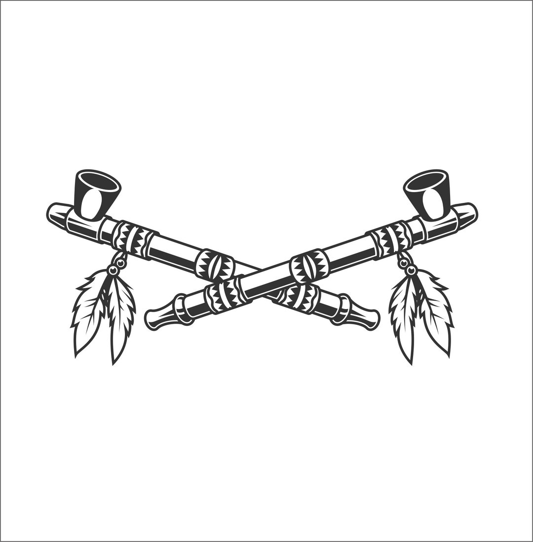 Feather Peace Pipe Indian Sacred Chief Ceremonial Native American ...