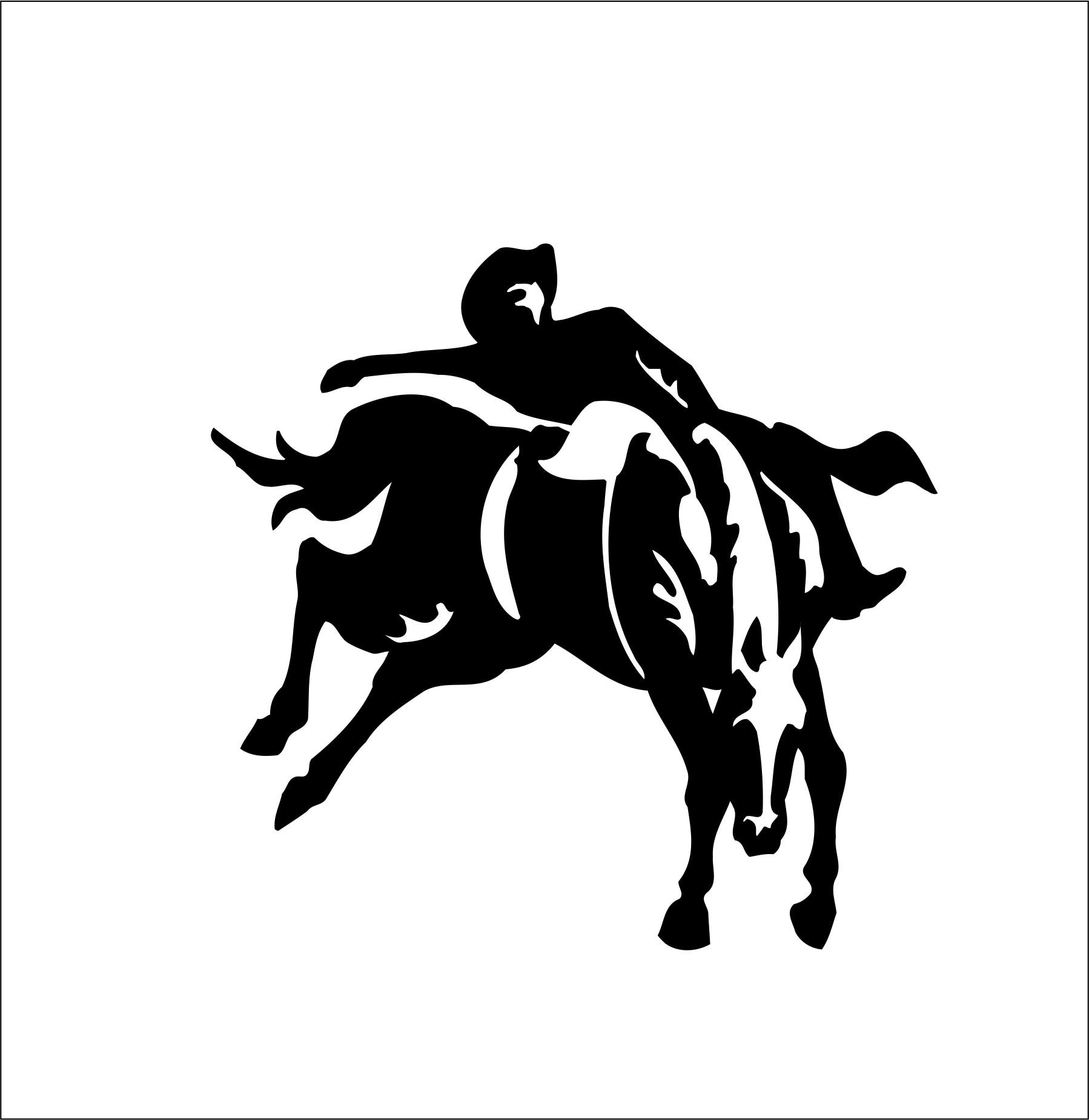 Rodeo Bull Rider Bareback Bronc Riding Competition Bucking Horse 1 Cut ...