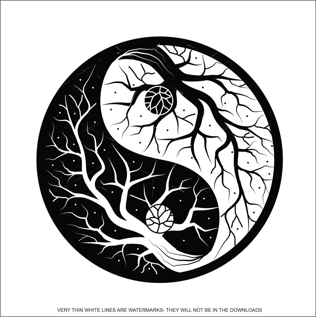 Tree Yin Yang Opposite 2 Forces Balance Harmony Tree of Life Zen Garden ...