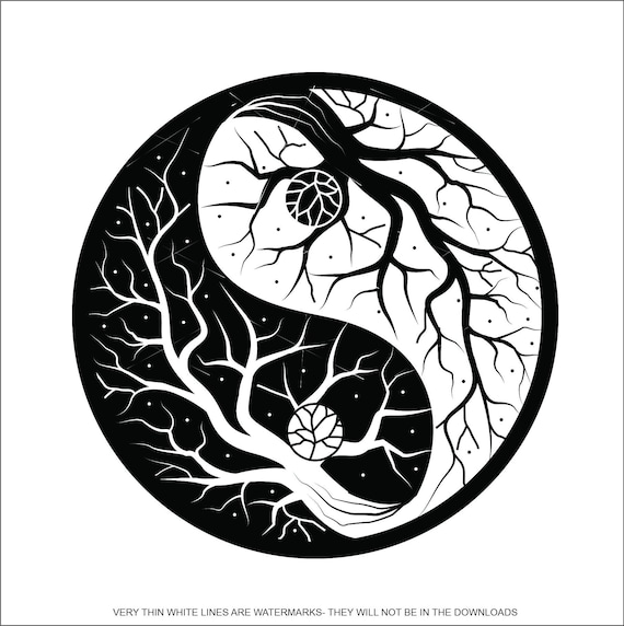 Tree Yin Yang Opposite 2 Forces Balance Harmony Tree of Life | Etsy