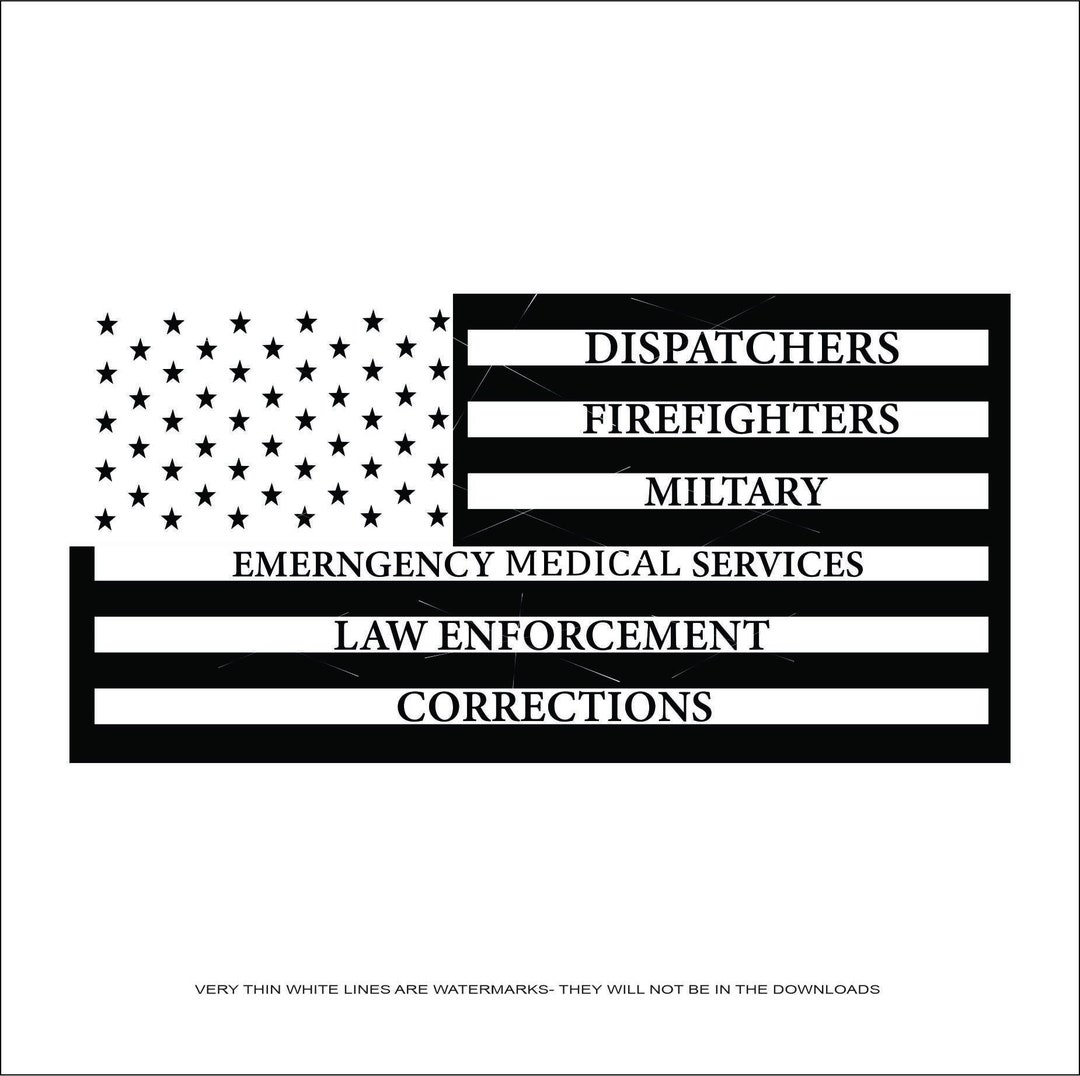 Flag United States List First Responders Police Dispatchers Fire Emt ...