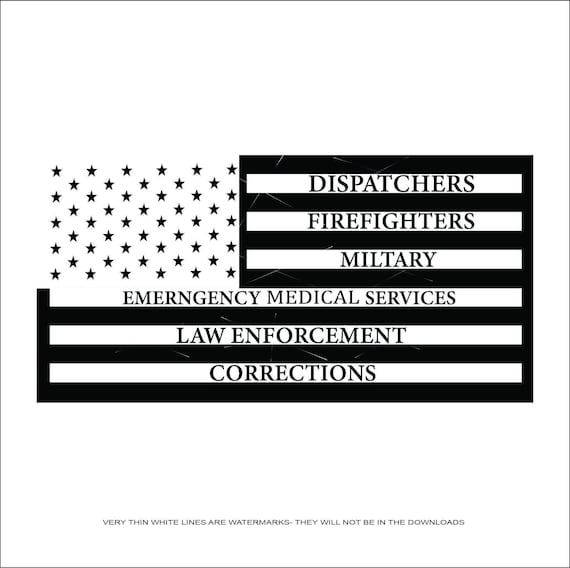 Flag United States List First Responders Police Dispatchers - Etsy