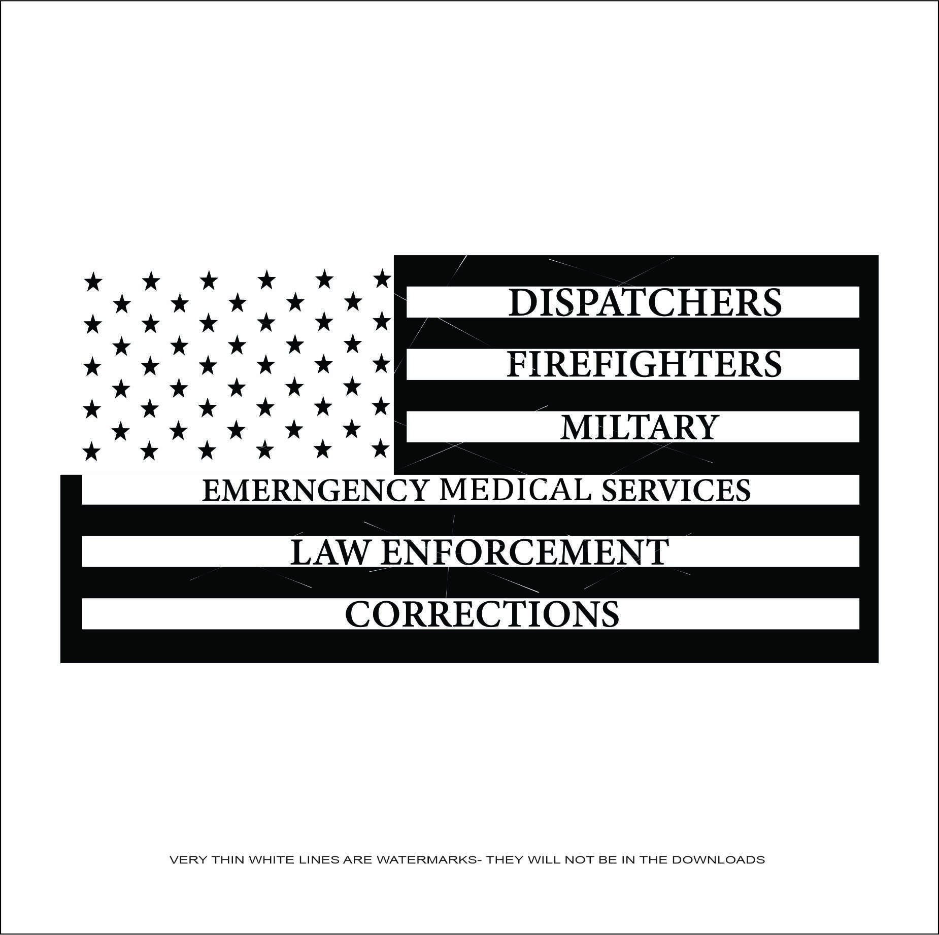 Flag United States List First Responders Police Dispatchers Fire Emt ...