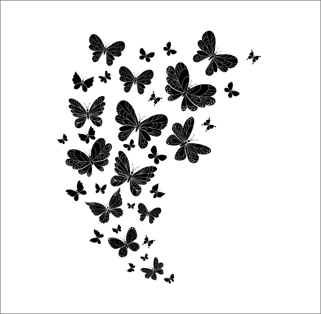 Simple Cluster Butterflies Trail Mesmerizing Fluttering Wings Small to ...