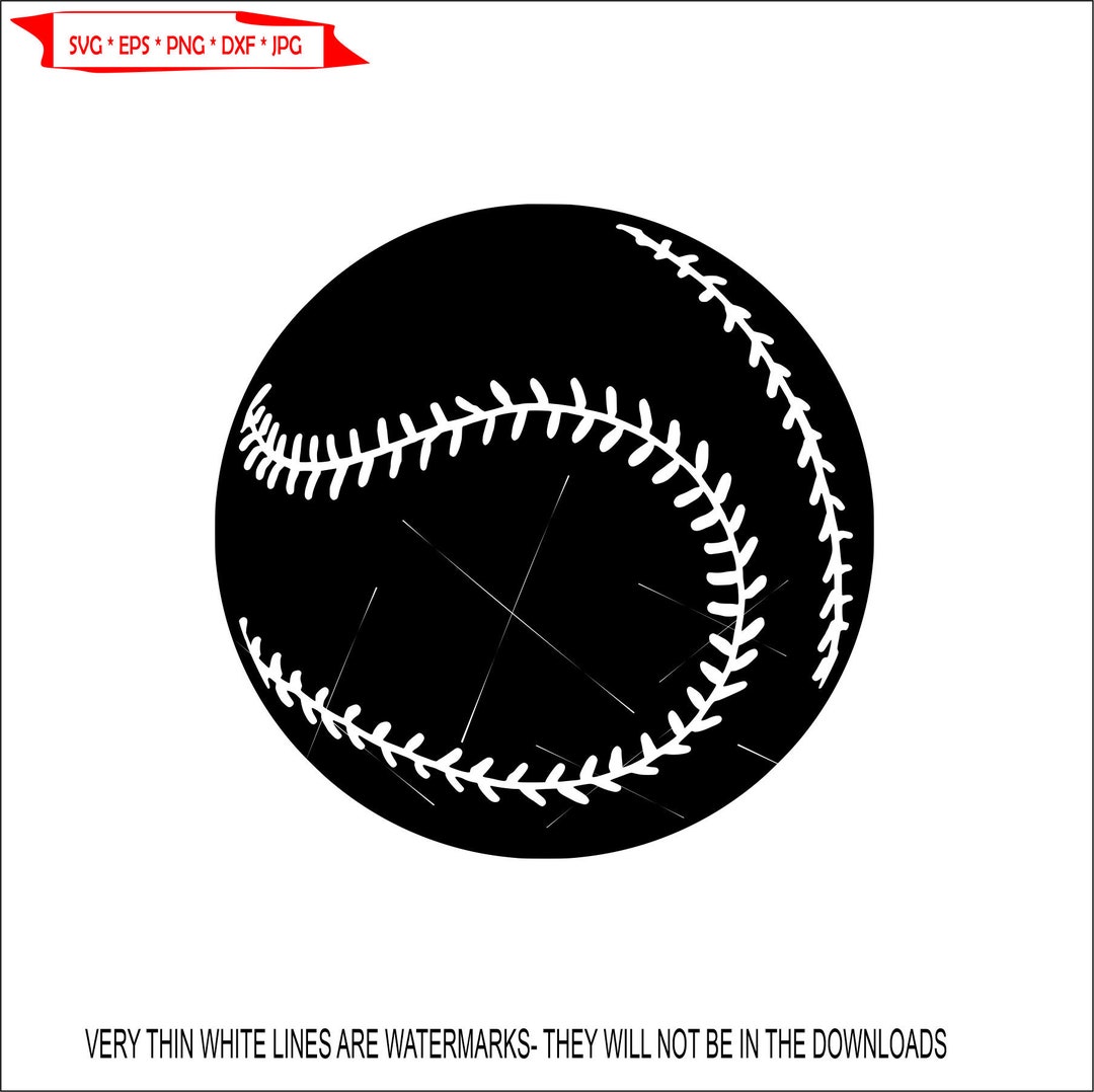 Black Baseball White Layer Lines Ball Softball Little League Sport Game ...