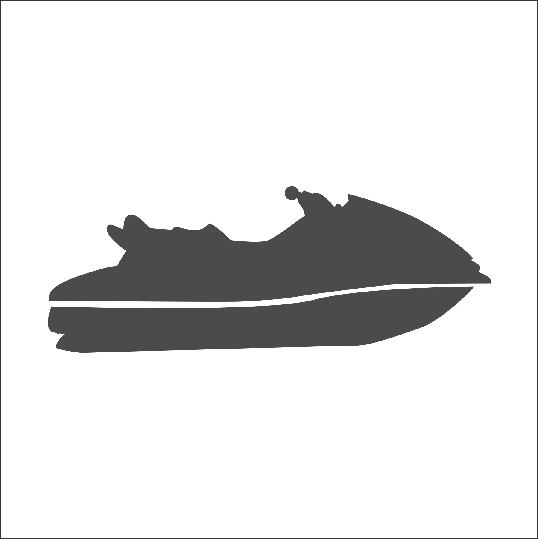 Water Ski Boat Silhouette