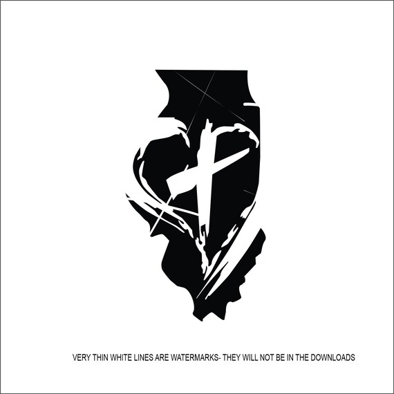 Cross Illinois USA Map Solidarity Christian Faith Crucifixion - Etsy