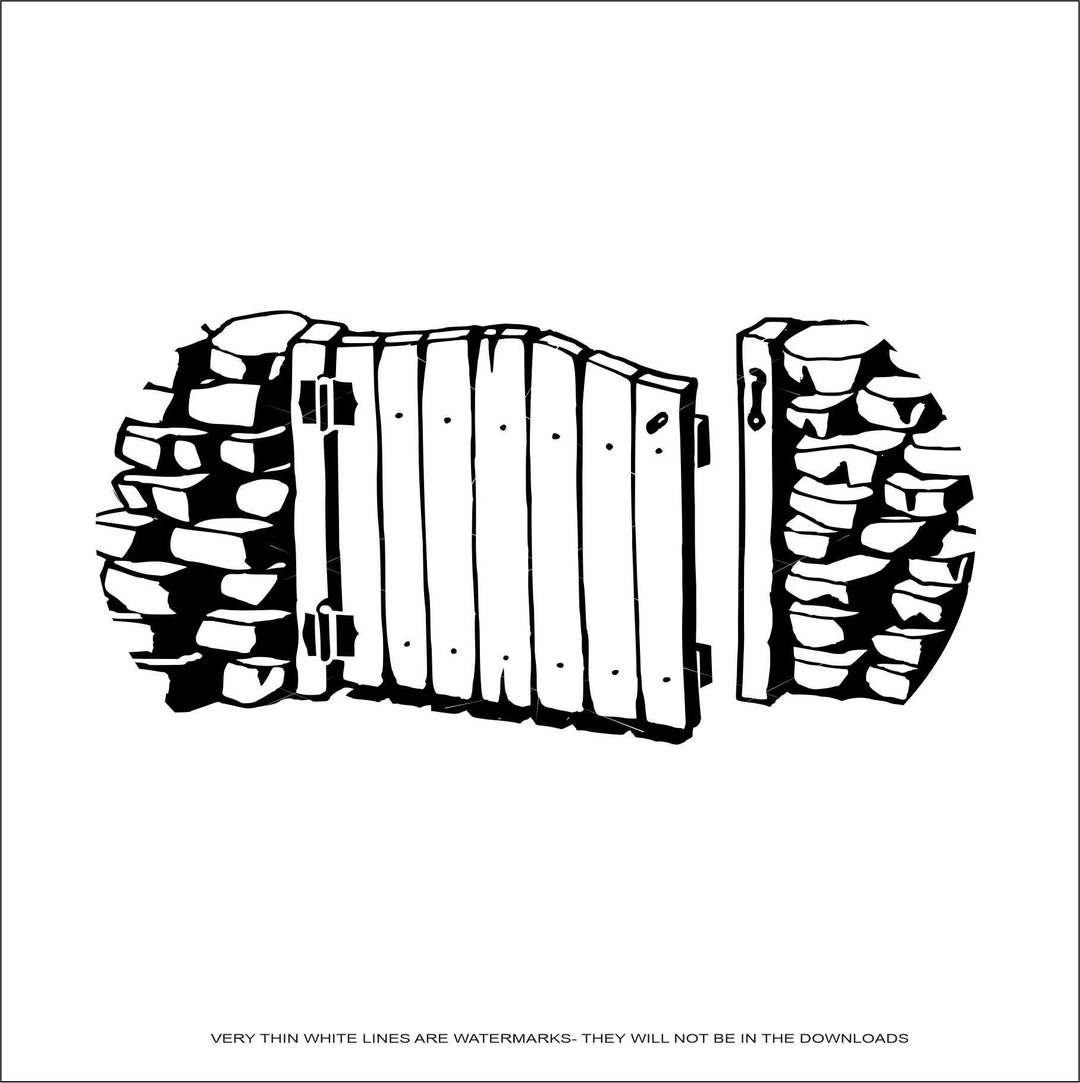 Rustic Wooden Gate Entrance Fence Farm Yard Brick House Home Fencing ...