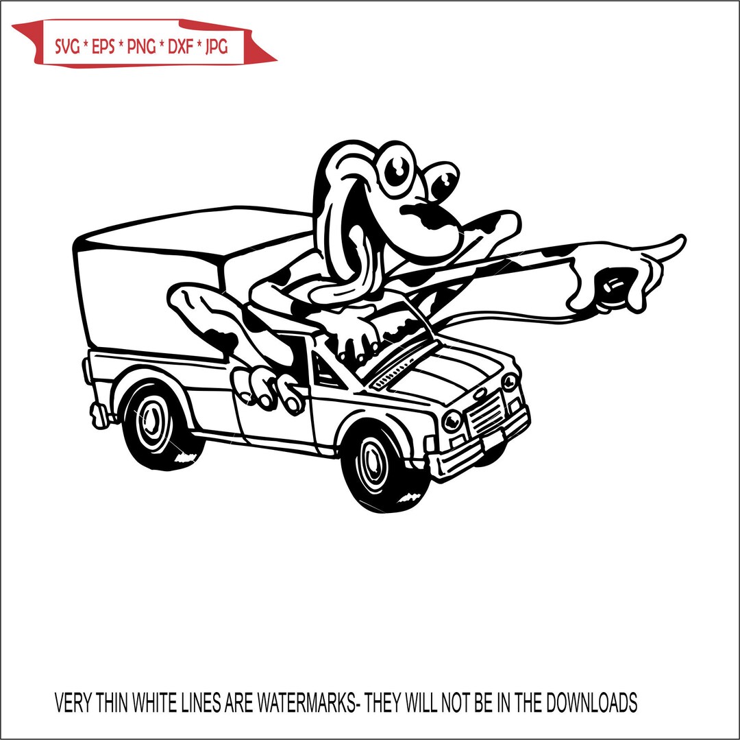 Frog Climbing Out Truck Cartoon Toad Croaking Leaping Jumping Swamp ...