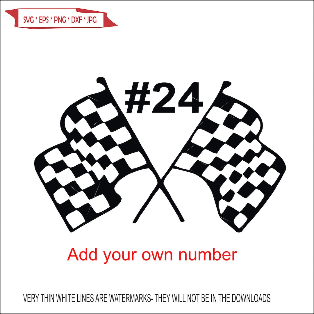 Two Racing Flag Add Number Wave Winner Auto Racing Communicate ...