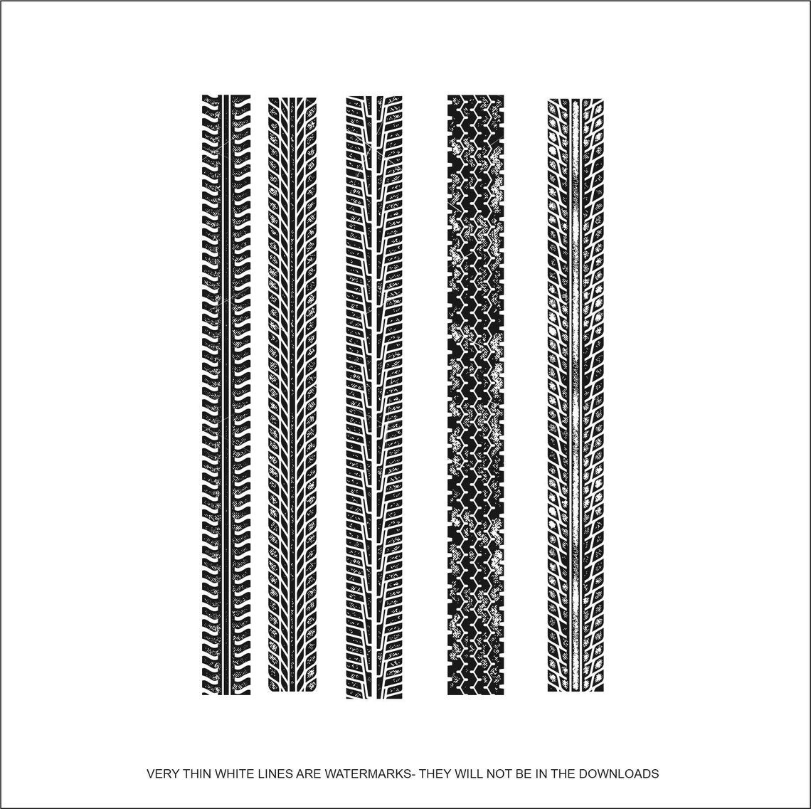 Tractor Track Tire Tyre Rubber Marks 5 Set Dirt Ribs and Voids Soil ...