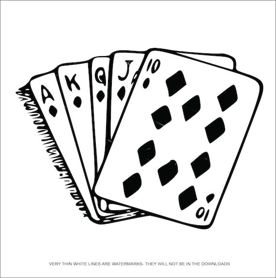 Playing Card run Diamonds Full House Gambling Game Vegas | Etsy